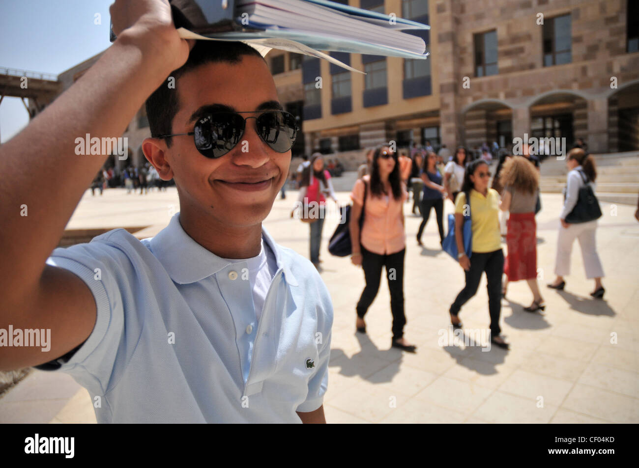 Student life on the new campus of the American University in Cairo, on ...