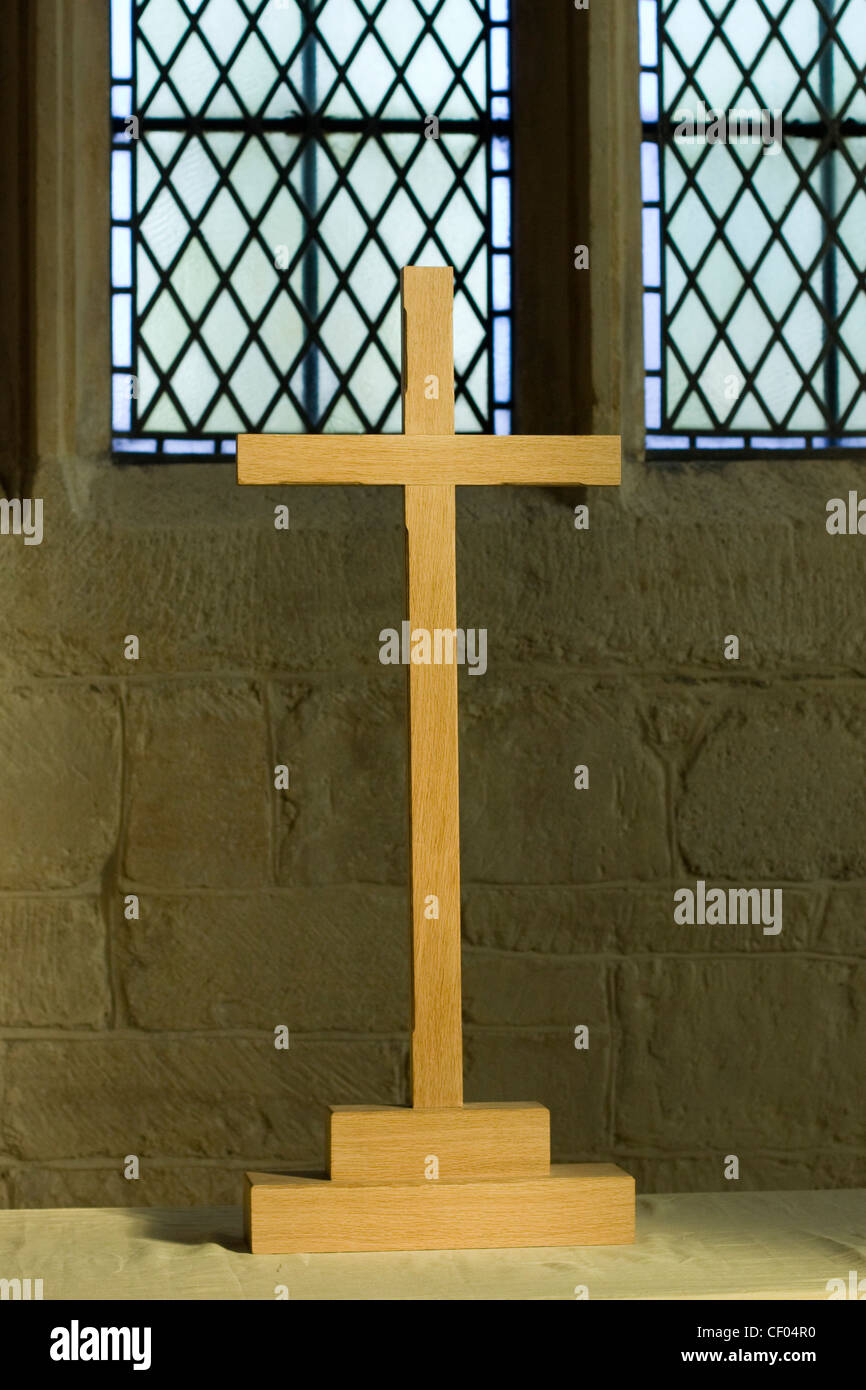 A Wooden Cross in a church in England Stock Photo - Alamy