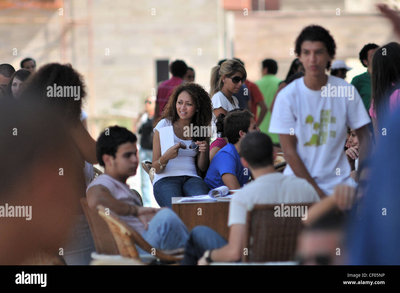 Student life on the new campus of the American University in Cairo, on ...