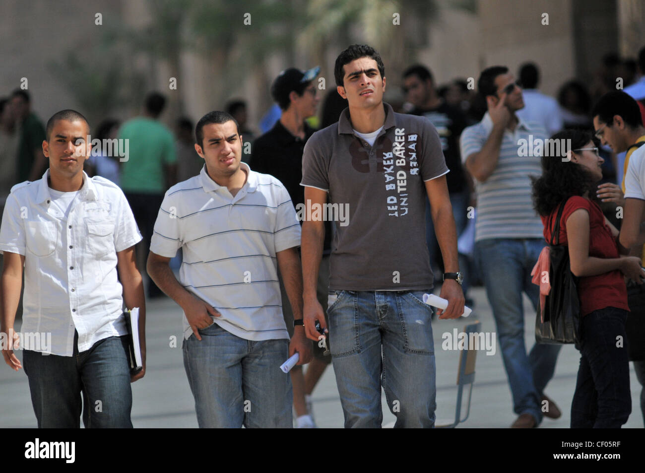 Student life on the new campus of the American University in Cairo, on ...