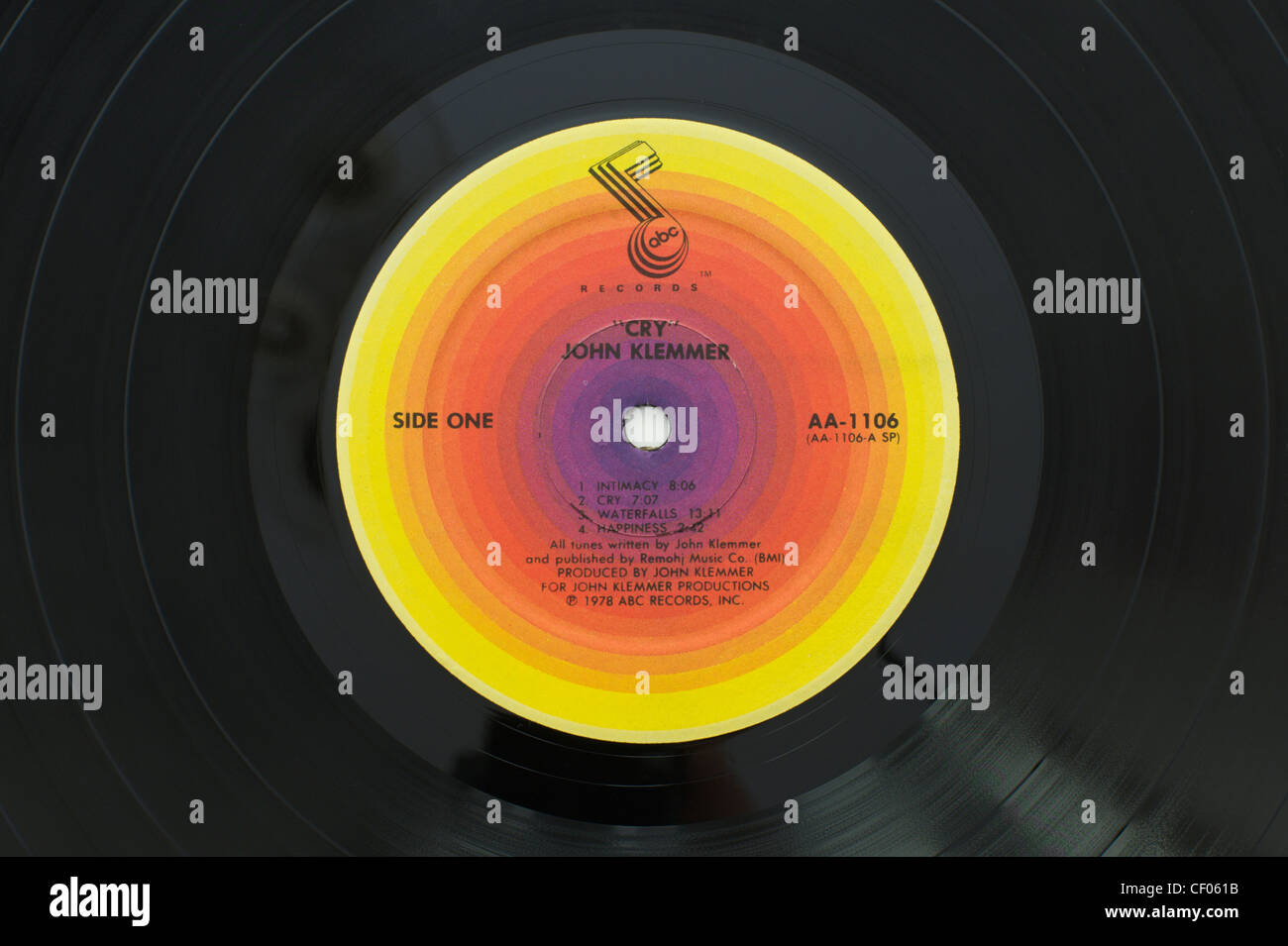 Labelof original vinyl record album Cry by John Klemmer released 1978 ...