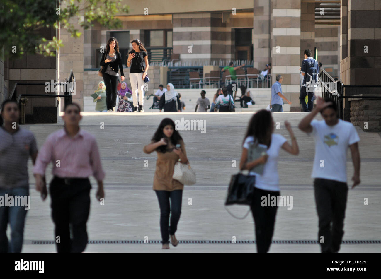 Student life on the new campus of the American University in Cairo, on ...