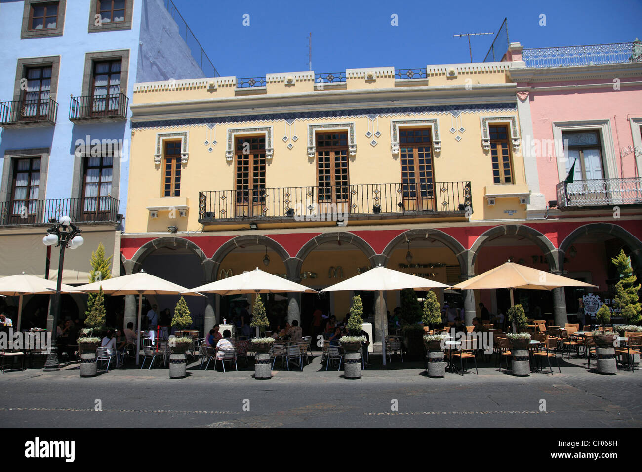 Cafes, Puebla, Historic Center, Puebla State, Mexico Stock Photo - Alamy