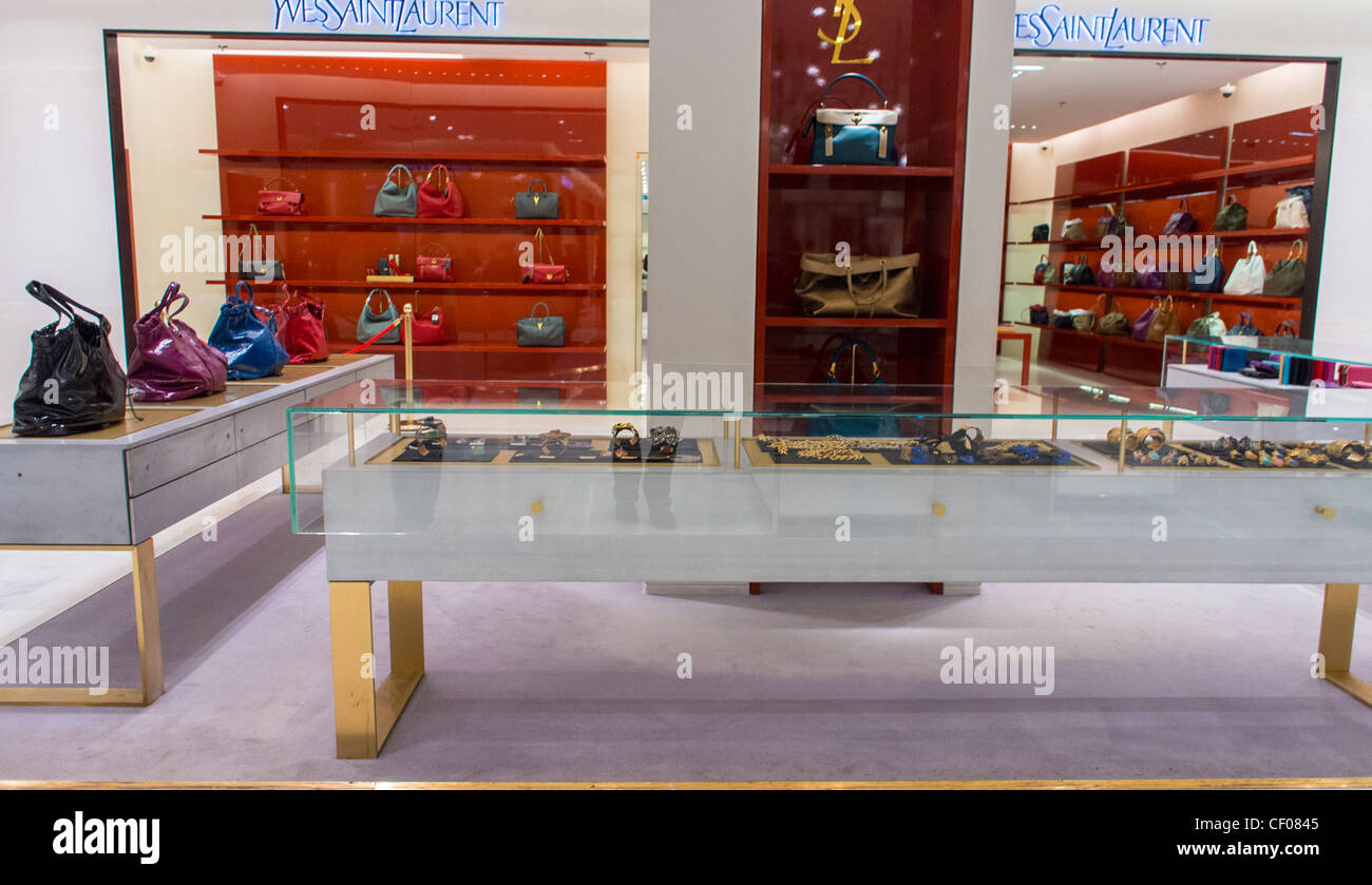 Paris, France, Yves Saint Laurent Shop Display Interior at Printemps ...