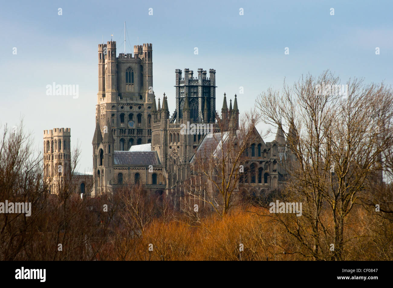 A scenic shot from across the Fens of Ely Cathedral, Ely ...