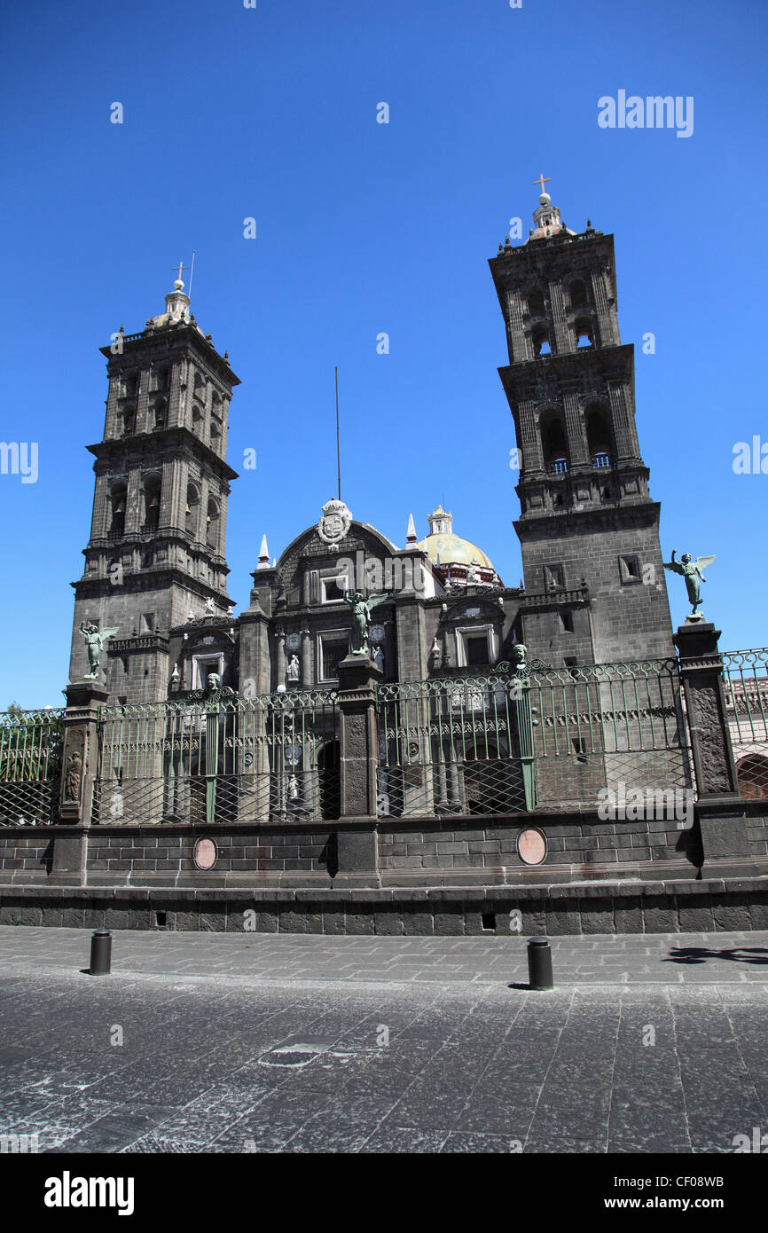 Cathedral, Puebla, Historic Center, Puebla State, Mexico Stock Photo ...