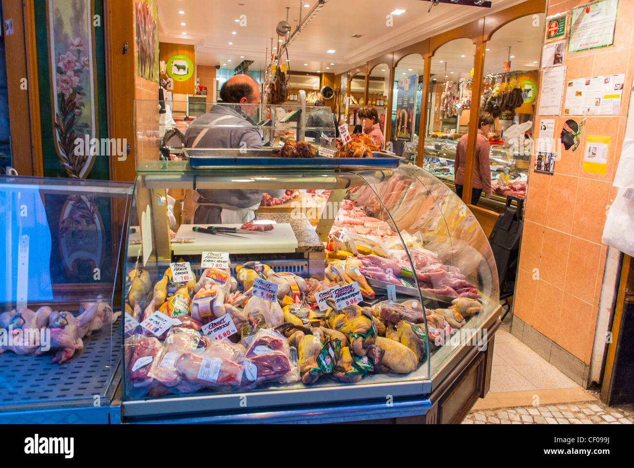 Paris, France, View Interior, French Butcher Shop, Boucherie, in ...
