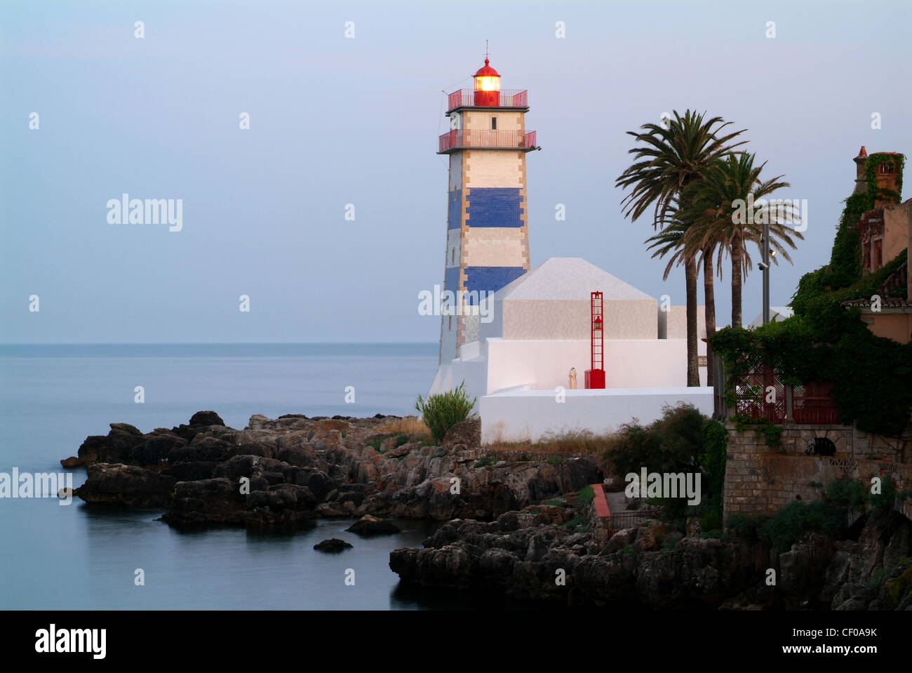 The Santa Marta Lighthouse in Cascais, Portugal Stock Photo - Alamy