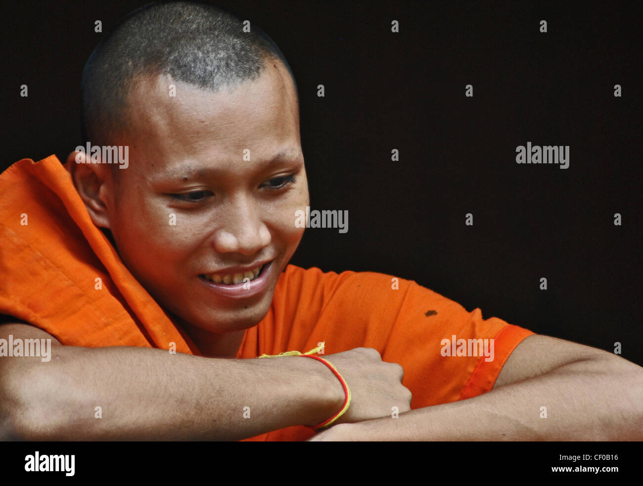 Smiling Buddhist monk near Siem Reap, Cambodia Stock Photo - Alamy