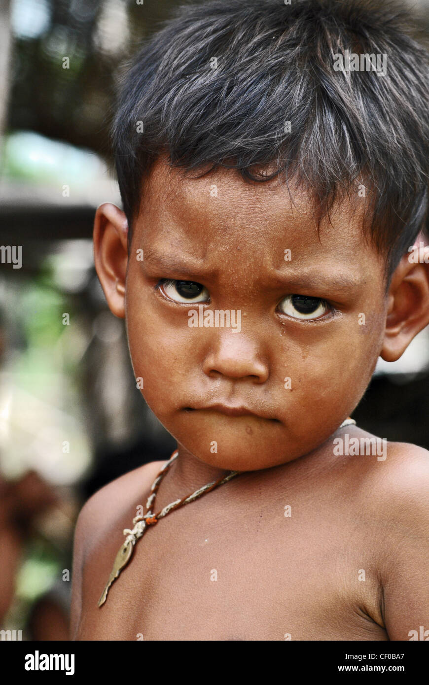 Cambodian child in Kompong Phluk village, Tonle Sap lake, Cambodia ...