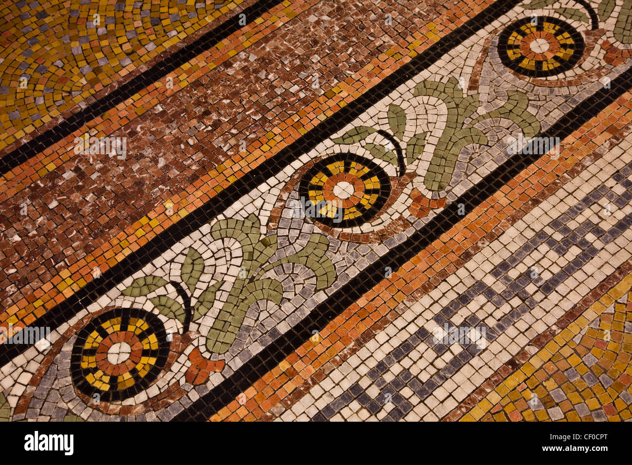 Mosaic tiled floor in the rotunda of the British Columbia legislative ...