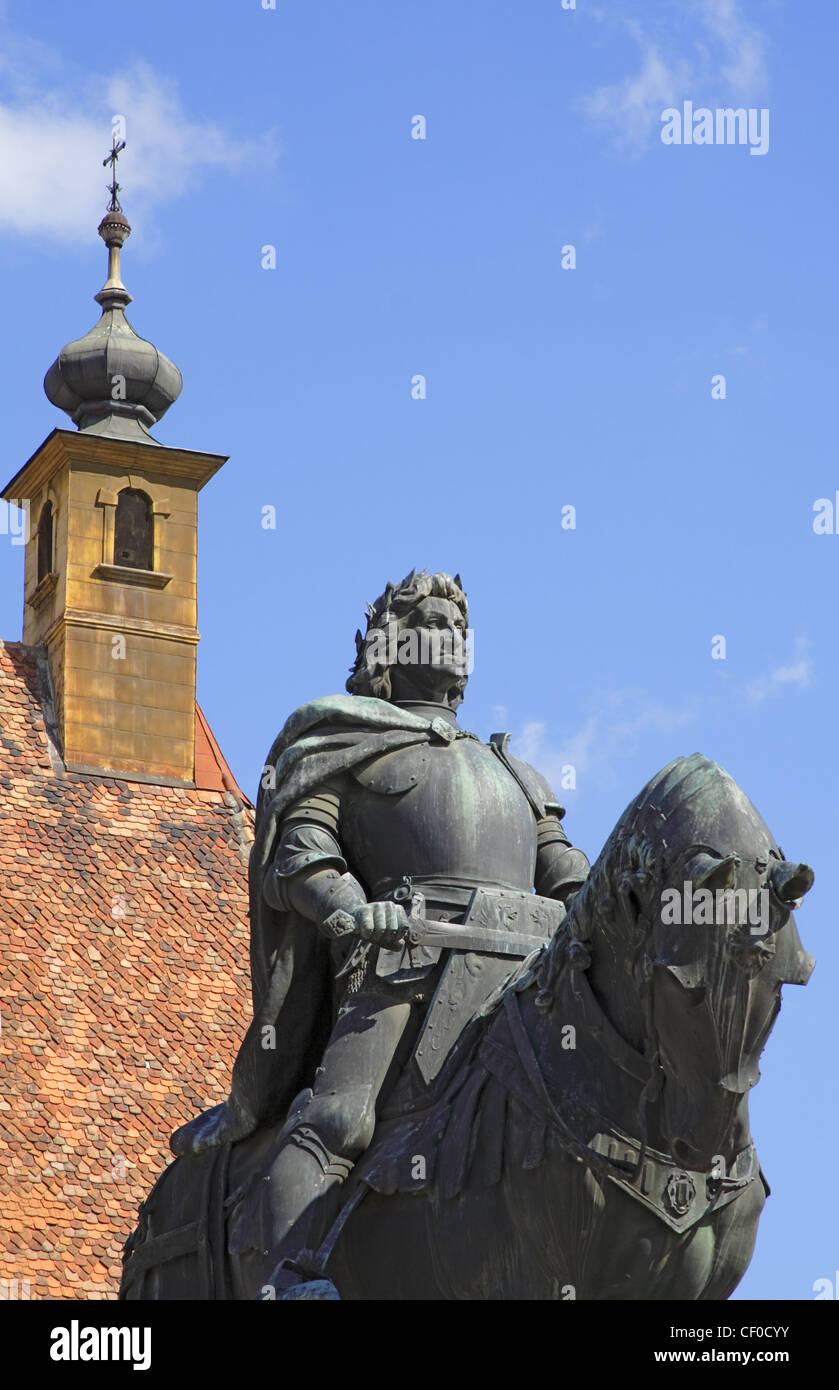Statue of King Matei Corvin, one of the most important landmark from ...