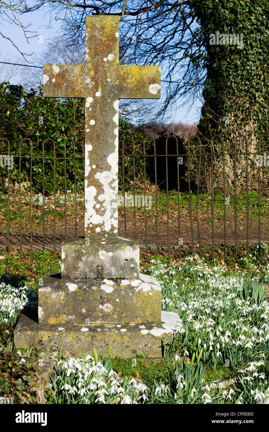 Christian Gravestone at a burial site in Oxfordshire surrounded by ...