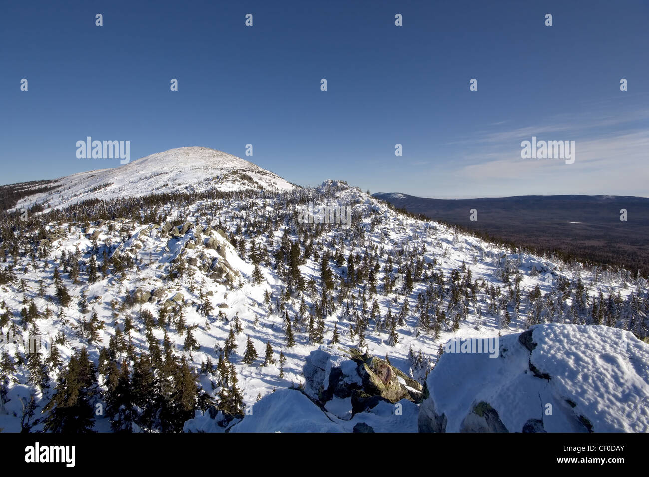 Mountain Kruglitsa (Kruglica) in National park Taganay. South Ural ...
