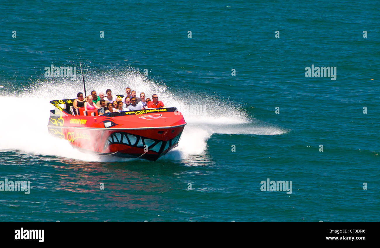 Oz Jet boat in Sydney Harbour Australia Stock Photo - Alamy