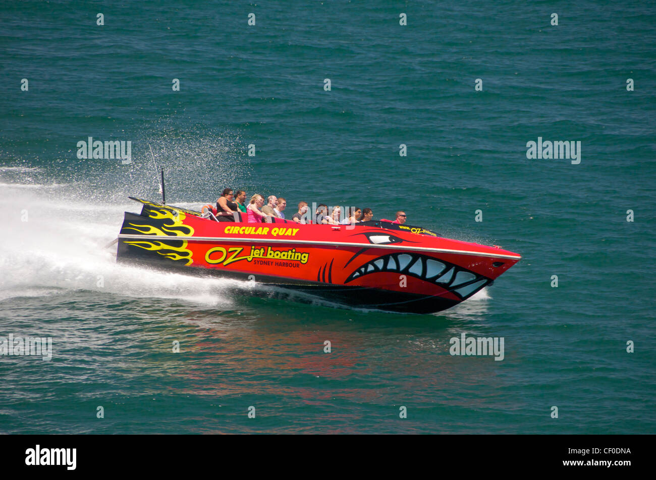 Oz Jet boat in Sydney Harbour Australia Stock Photo - Alamy