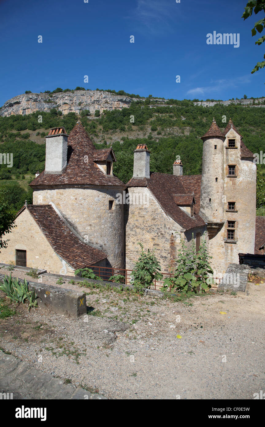 Small château at the Plus Beau Village of Autoire Stock Photo - Alamy