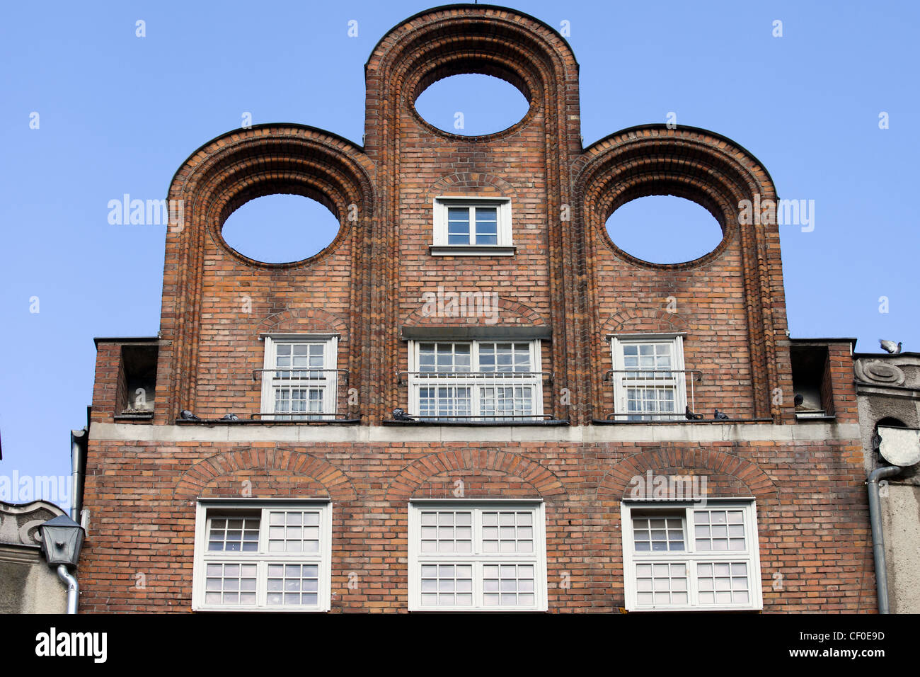 Interesting abstract shape of a historic tenement house attic in the ...