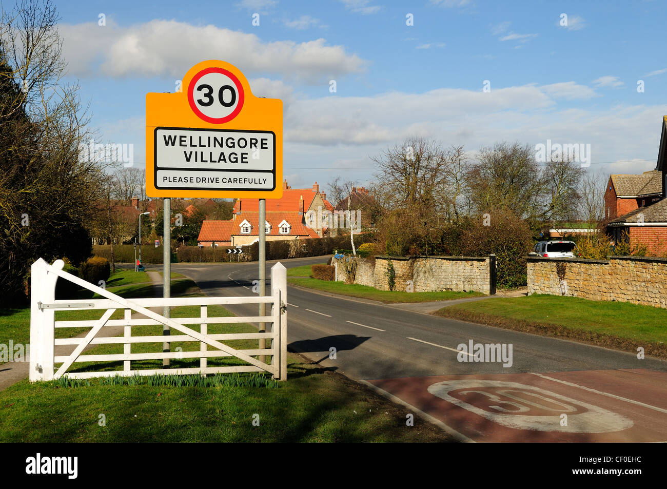 Wellingore Village Lincolnshire.Village Sign (please drive carefully ...