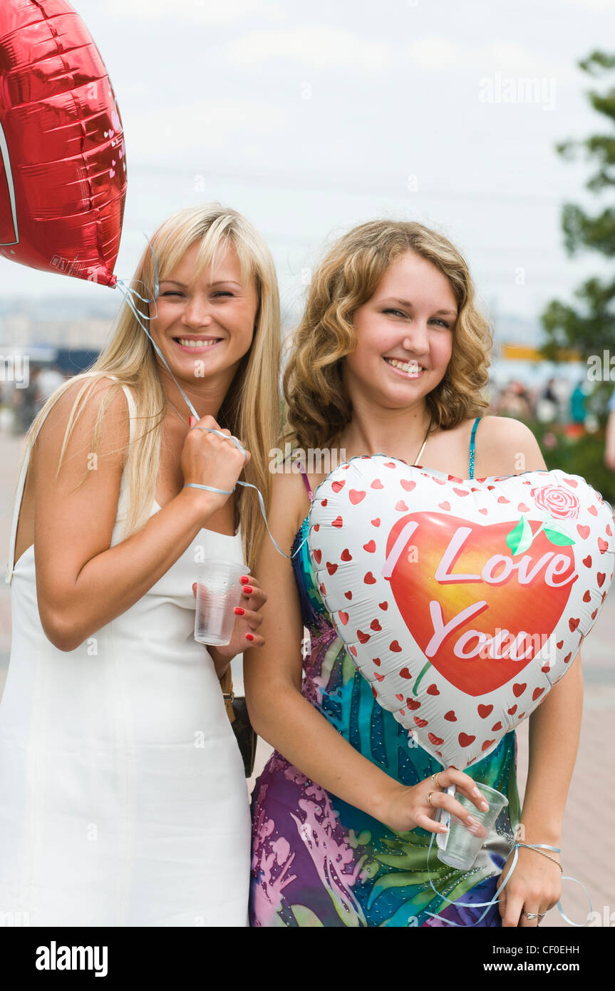 Beautiful girls - bride's friends at the wedding Stock Photo - Alamy