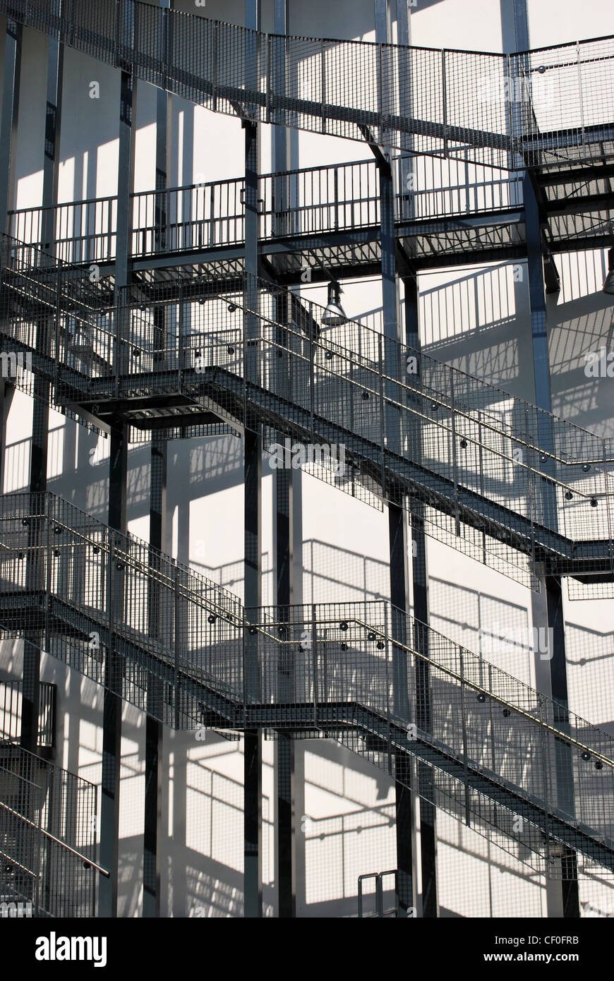 External fire escapes on a modern building Stock Photo - Alamy