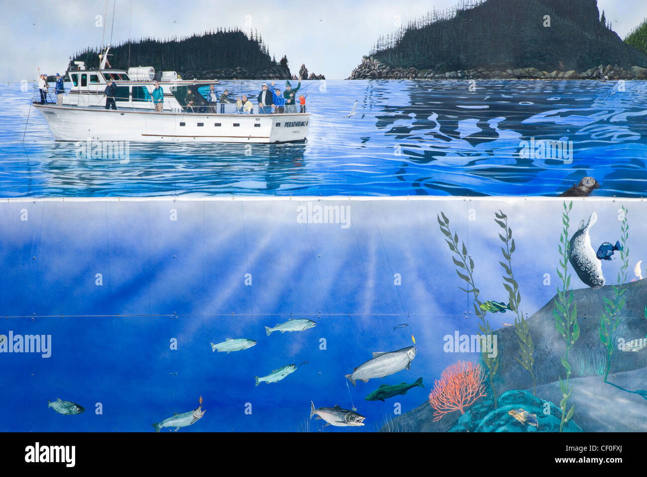 Seward Alaska Mural Stock Photo - Alamy