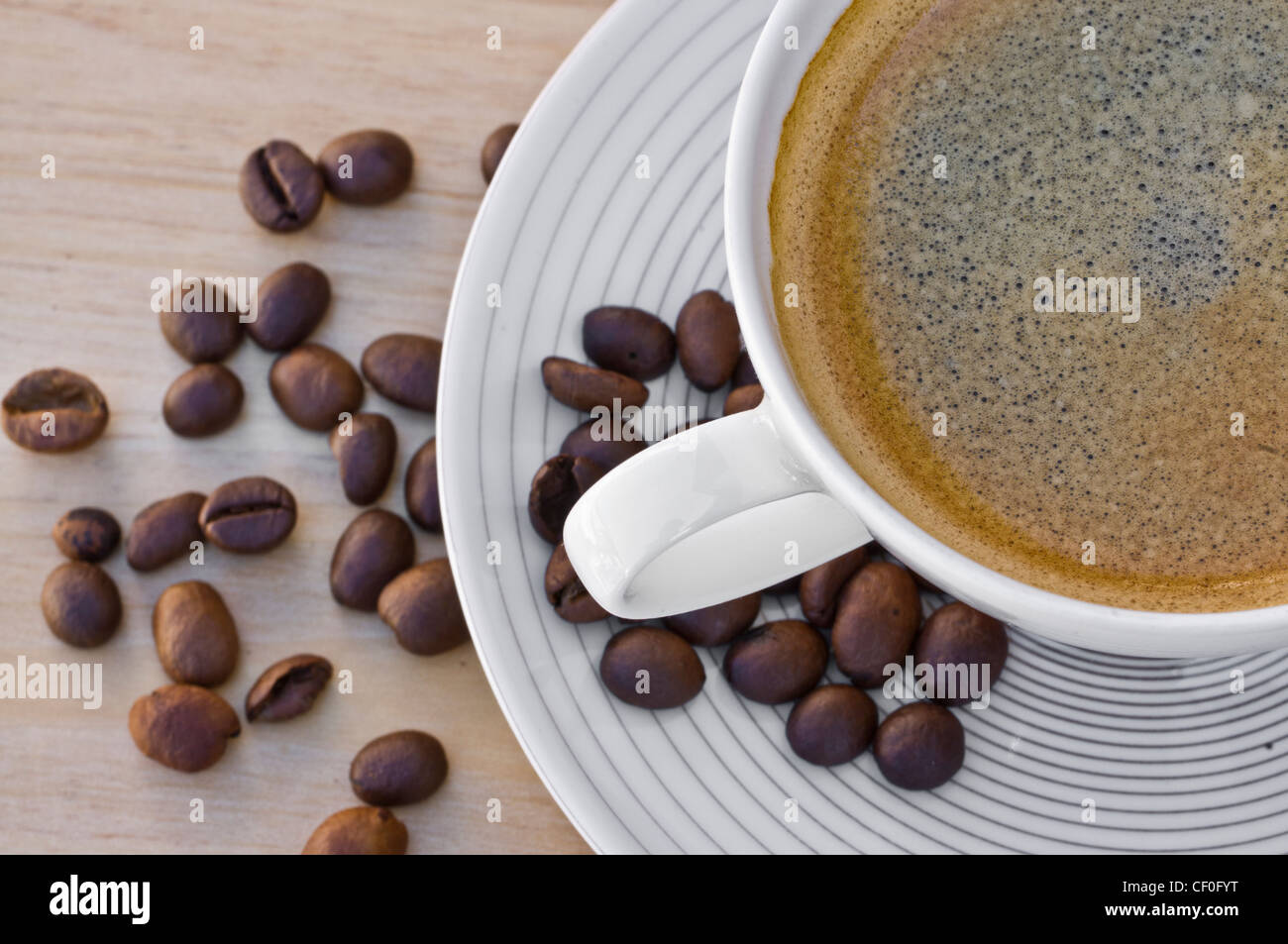 Cup of coffee viewed from above with great colors Stock Photo - Alamy