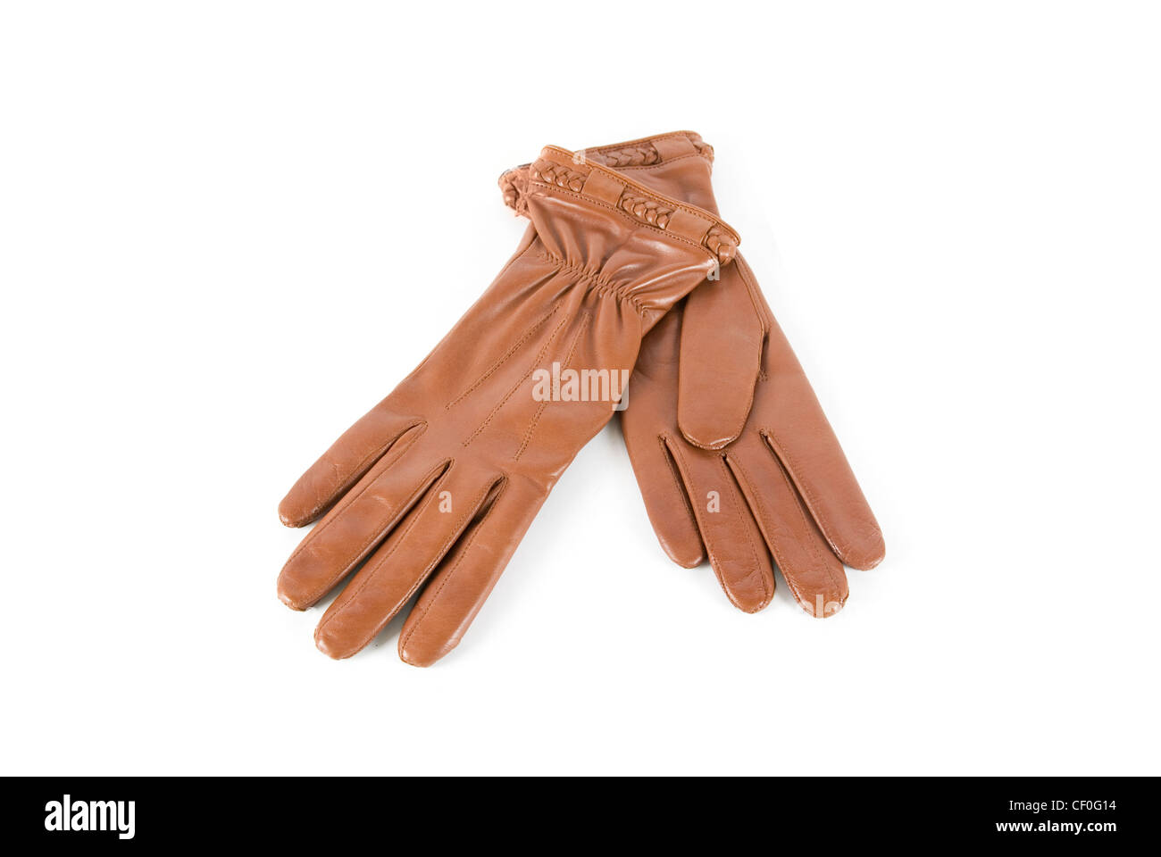 modern female leather gloves isolated on a white Stock Photo - Alamy