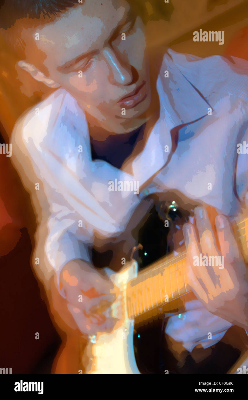 Exploding guitar music Stock Photo - Alamy