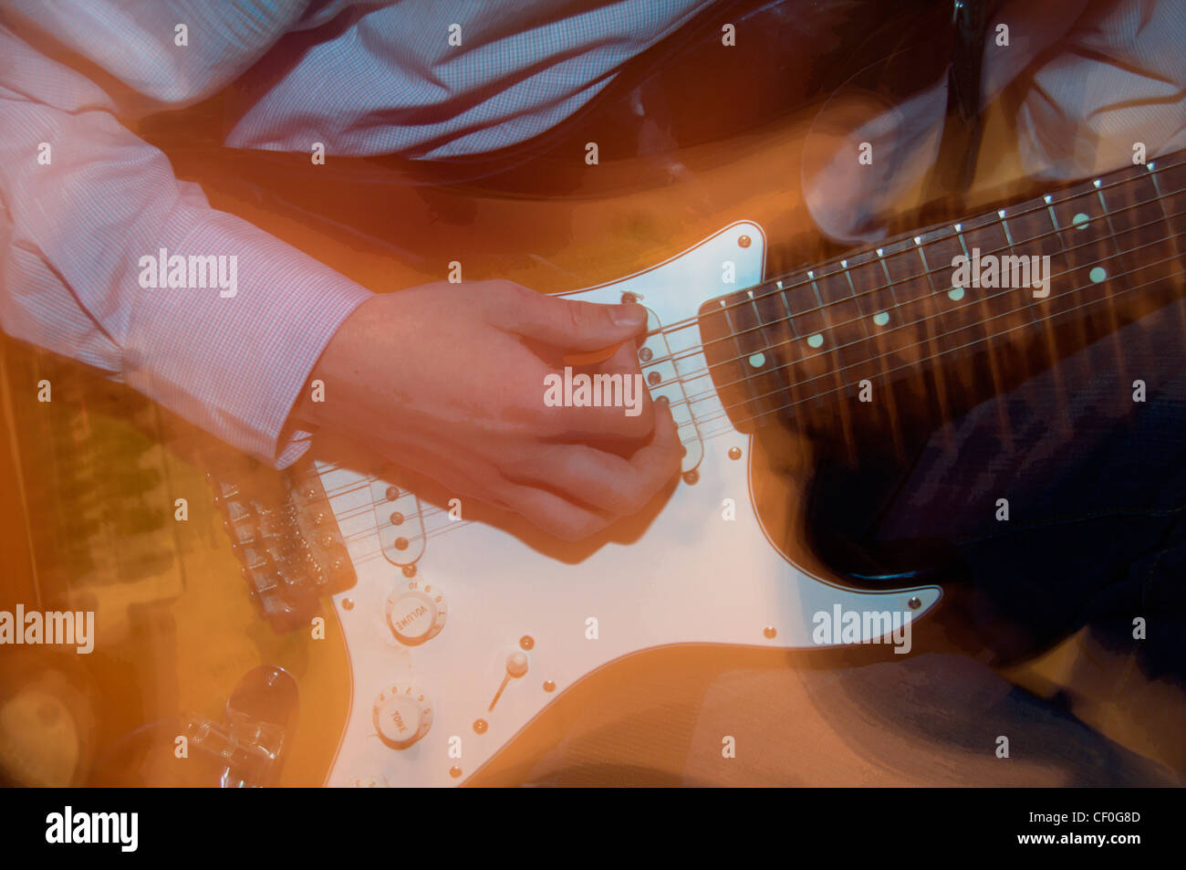 Exploding guitar music Stock Photo - Alamy