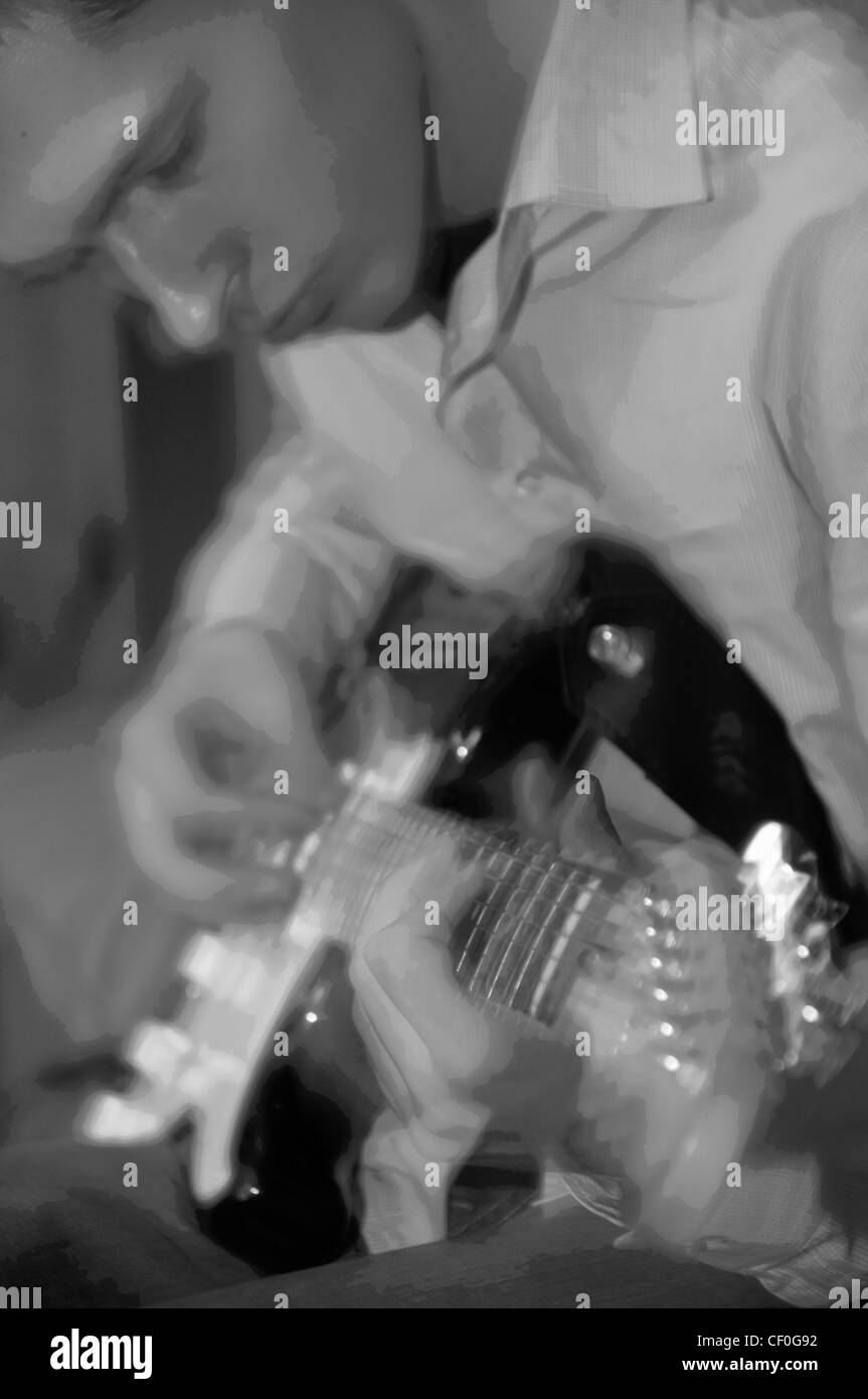 Exploding guitar music Stock Photo - Alamy