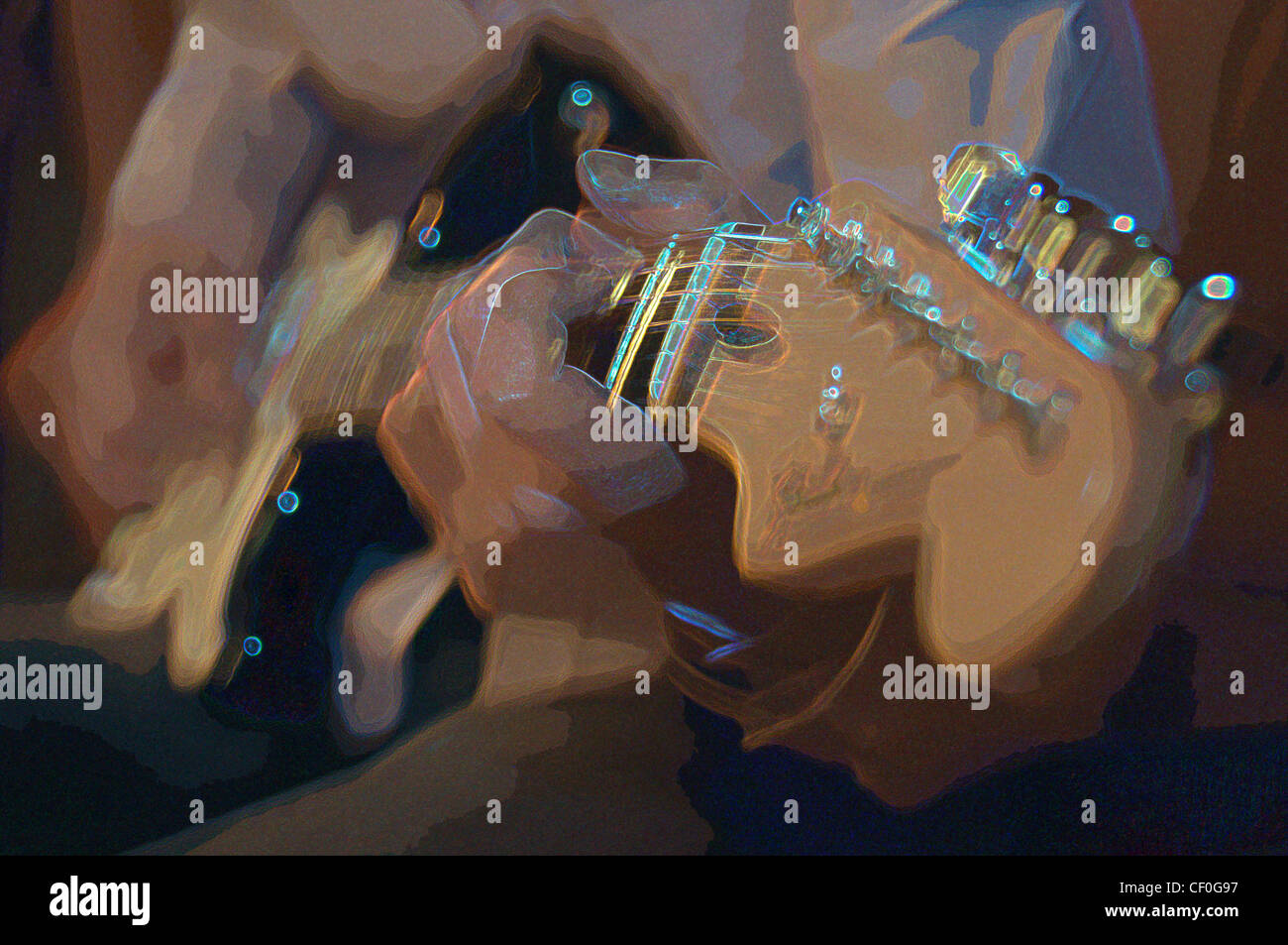 Exploding guitar music Stock Photo - Alamy