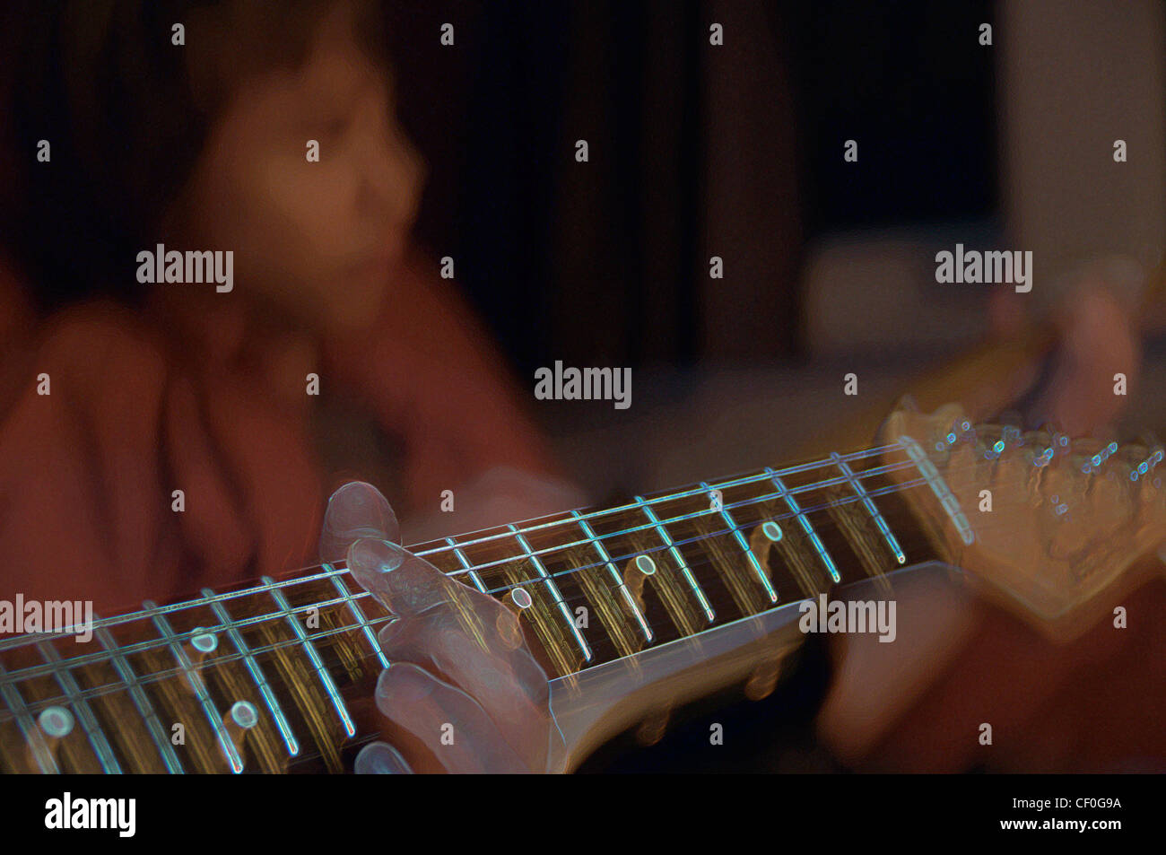 Exploding guitar music Stock Photo - Alamy