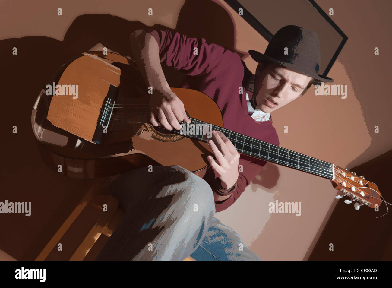 Exploding guitar music High Resolution Stock Photography and Images - Alamy