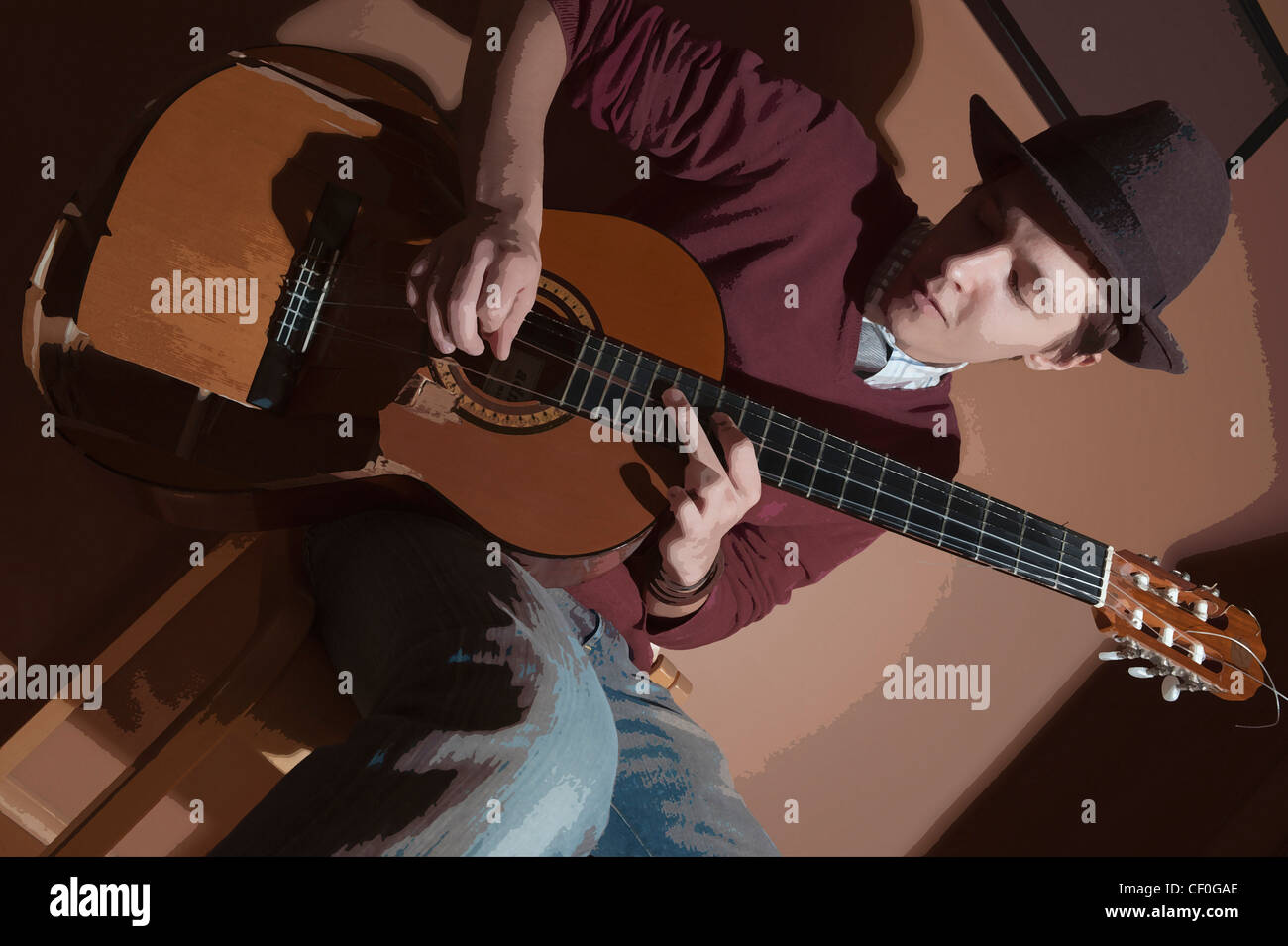 Exploding guitar music High Resolution Stock Photography and Images - Alamy