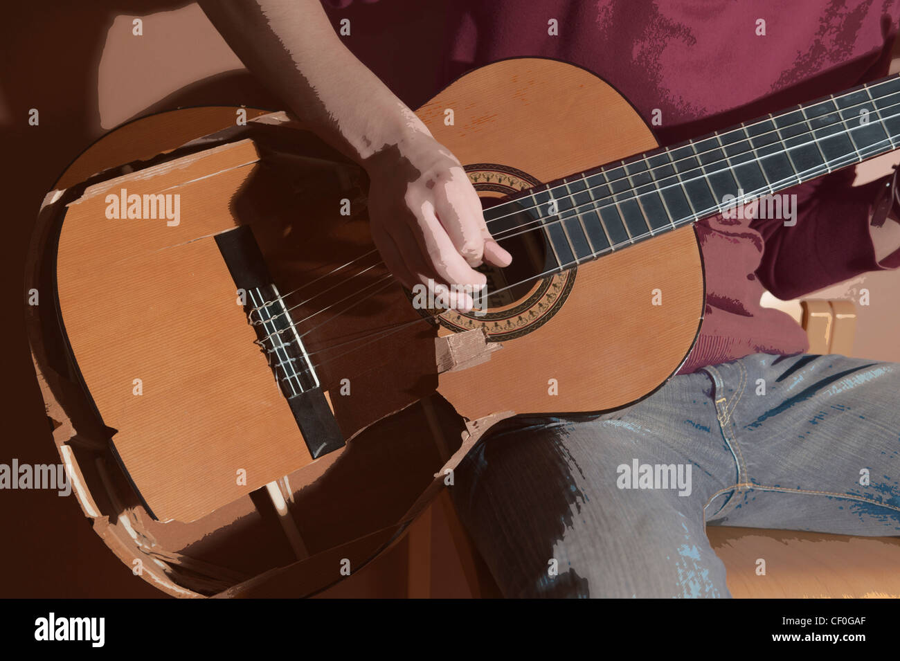 Exploding guitar music hi-res stock photography and images - Alamy