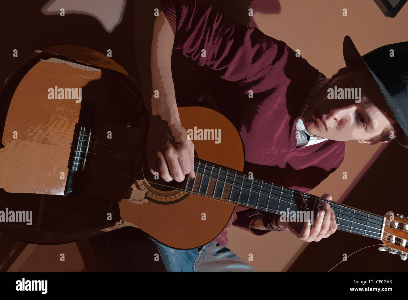 Exploding guitar music Stock Photo - Alamy