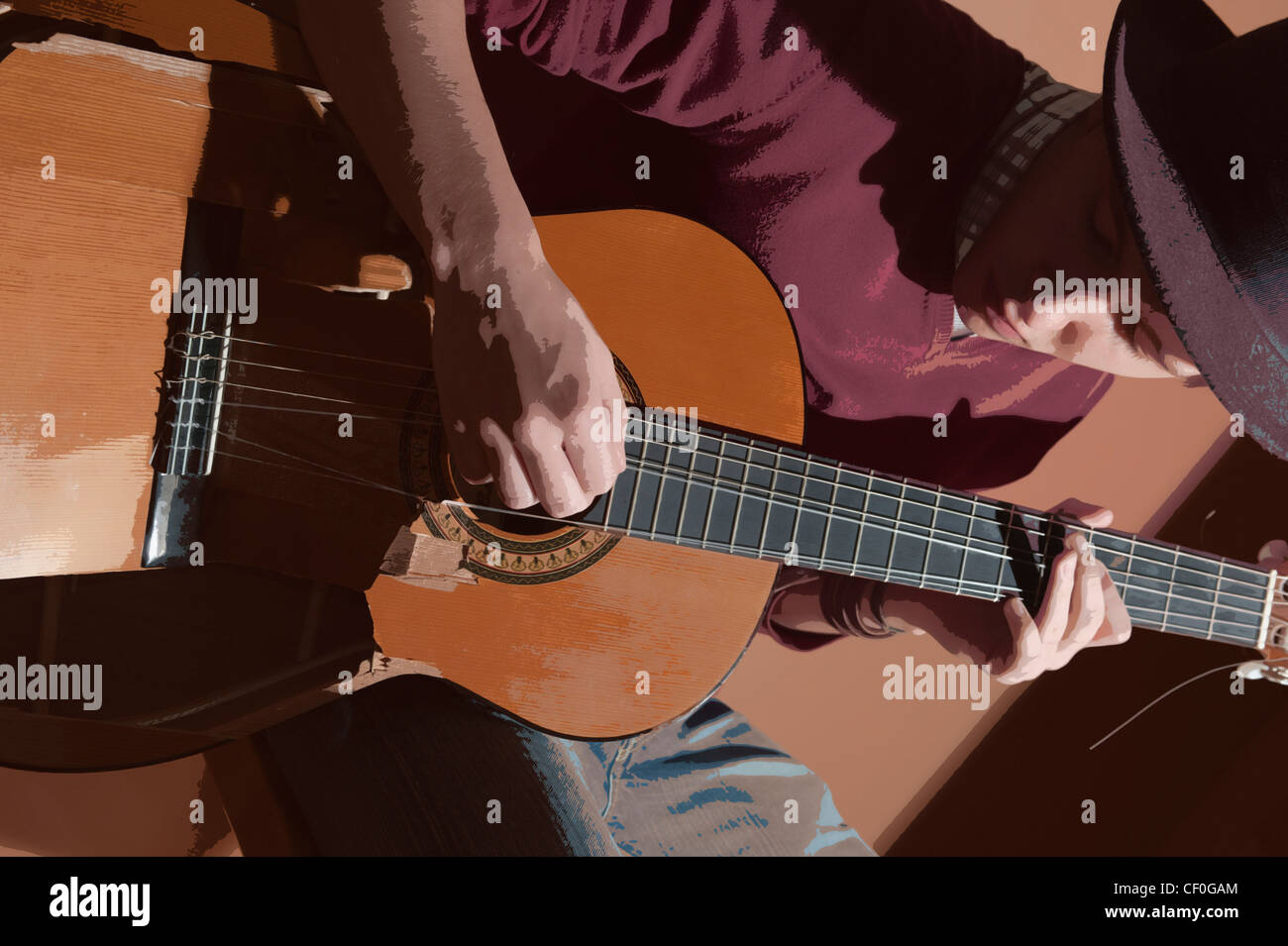 Exploding guitar music Stock Photo - Alamy