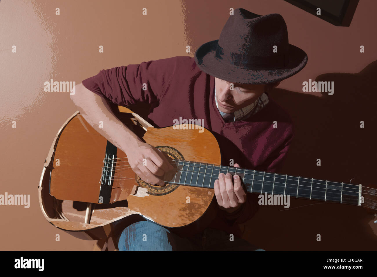 Exploding guitar music hi-res stock photography and images - Alamy