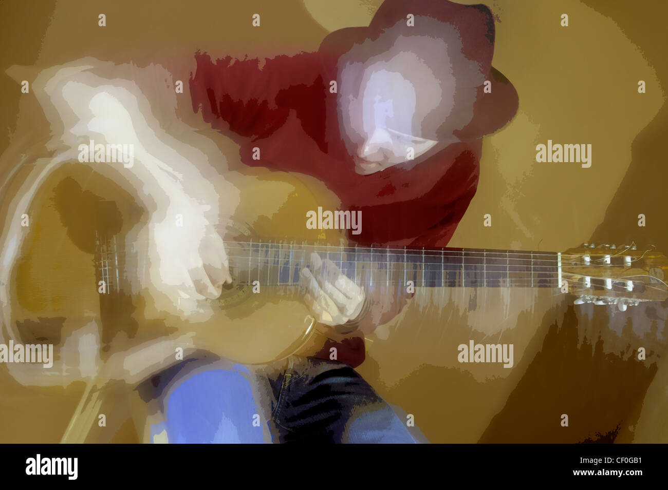 Exploding guitar music Stock Photo - Alamy