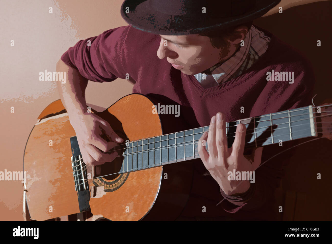 Exploding guitar music Stock Photo - Alamy