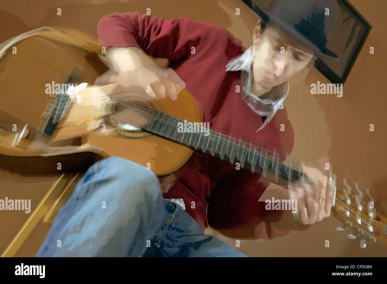 Exploding guitar music High Resolution Stock Photography and Images - Alamy