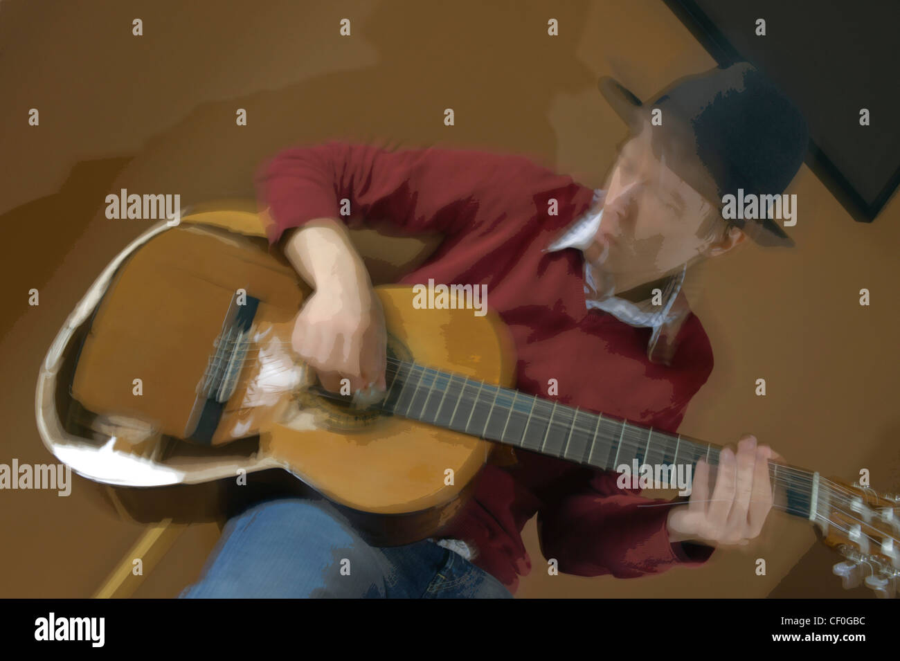 Exploding guitar music Stock Photo - Alamy