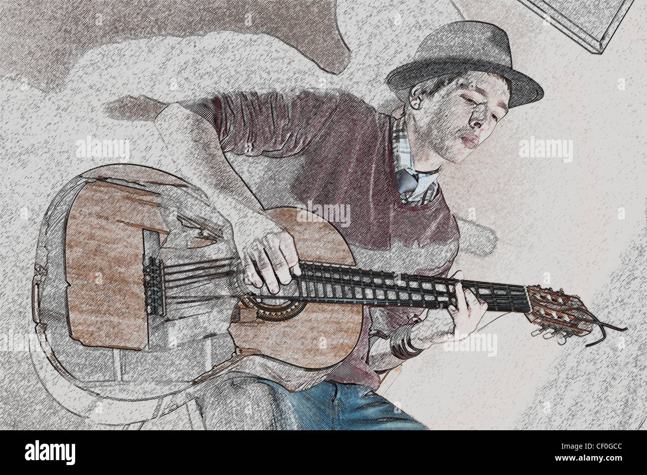 Exploding guitar music Stock Photo - Alamy