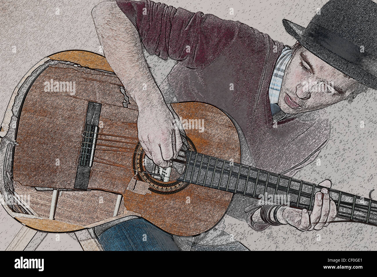 Exploding guitar music High Resolution Stock Photography and Images - Alamy