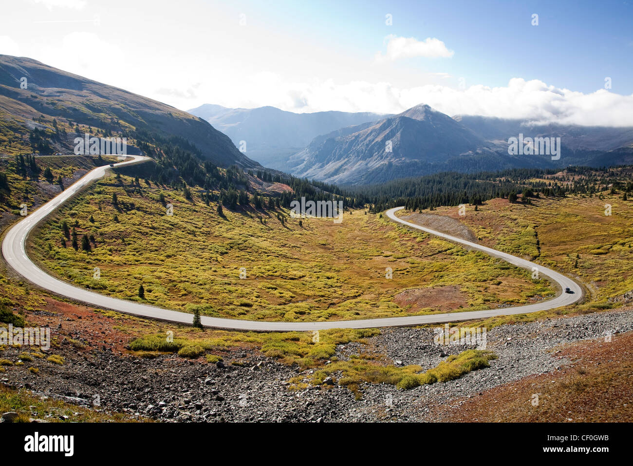 Ohio Pass road west of Buena Vista Colorado in the Rocky Mountains ...