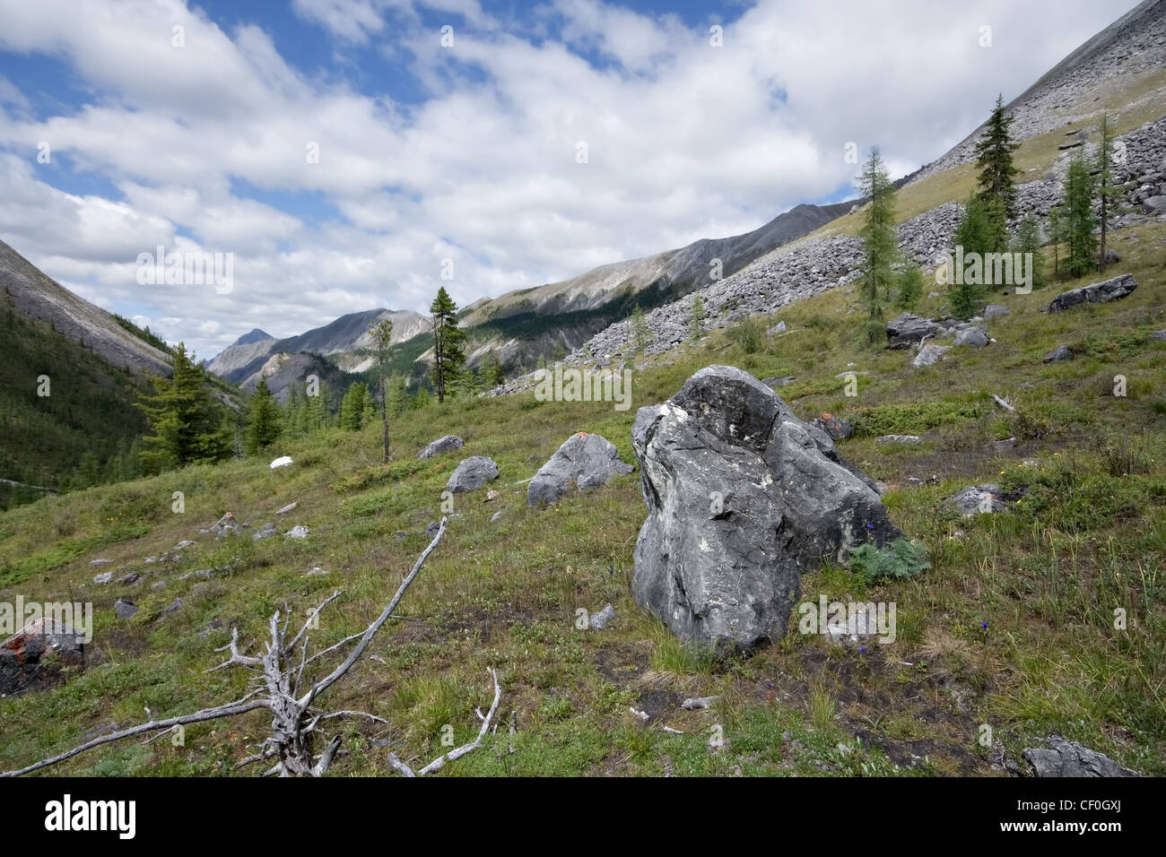 Mountain valley. East Sayan mountains. Tunkinskie Goltsy. Siberia ...