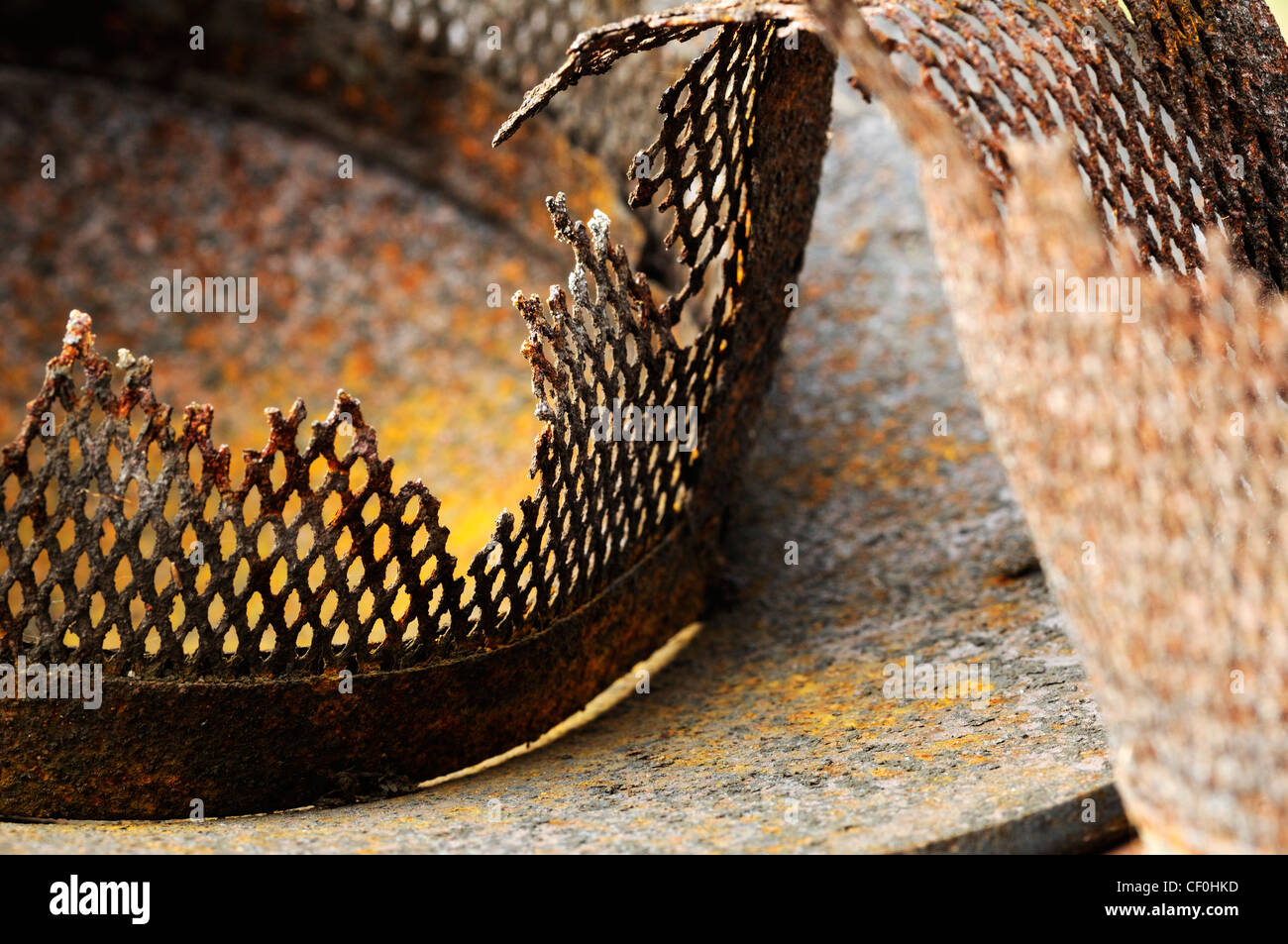 A broken rusting chimenea chimney vent Stock Photo - Alamy