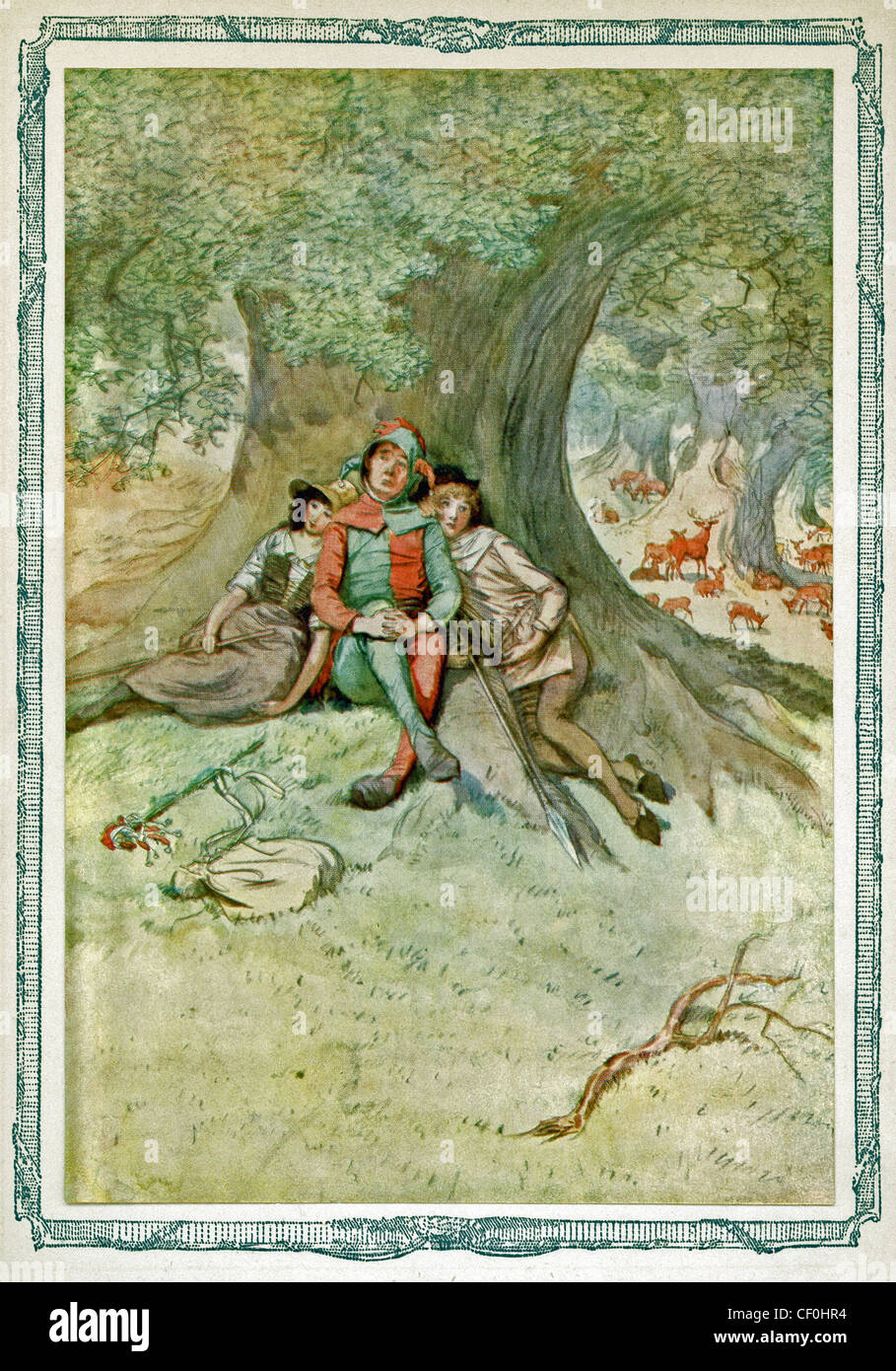 Touchstone, the Court Fool, with Rosalind, dressed in Ganymede's ...