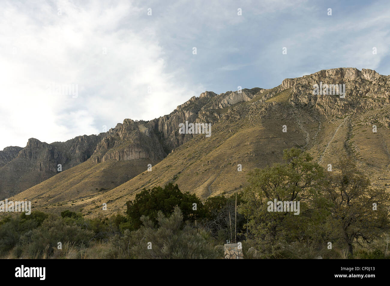 massive formation of limestone of Guadalupe Mountains, Texas, USA Stock ...